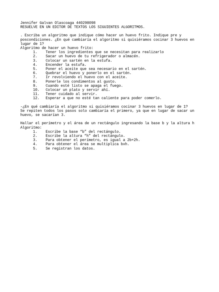 Ejercicios de Algoritmos | PDF Ejercicios de Algoritmos | PDF