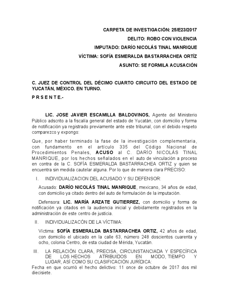 Escrito de Acusación | PDF