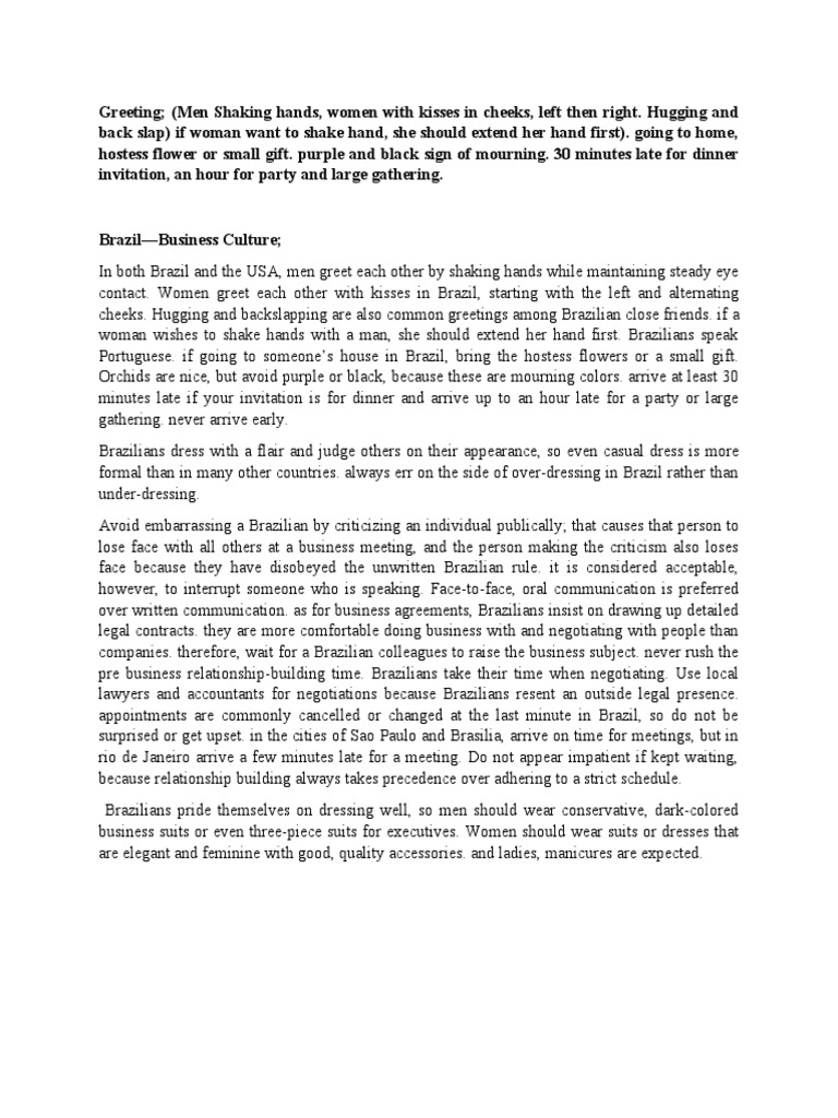 Brazil and Germany Culture | PDF