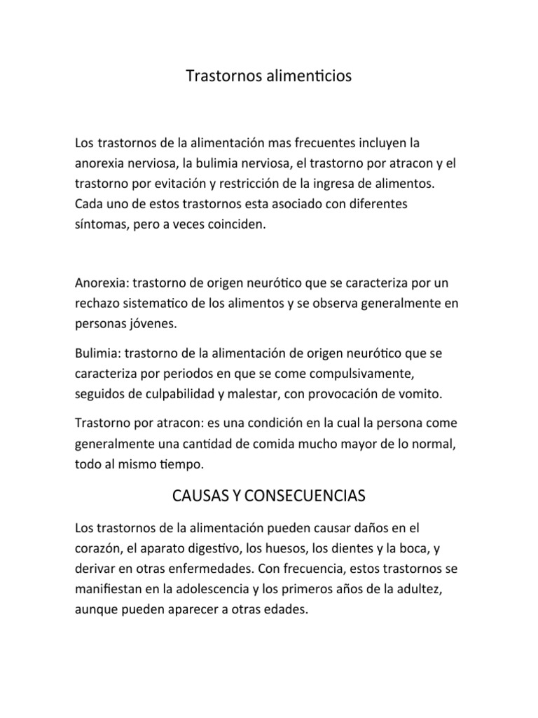 Trastornos Alimenticios | PDF