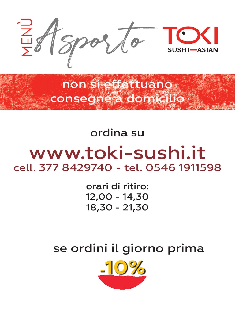 Toki Faenza Menu 2020-11-15 Asporto | PDF