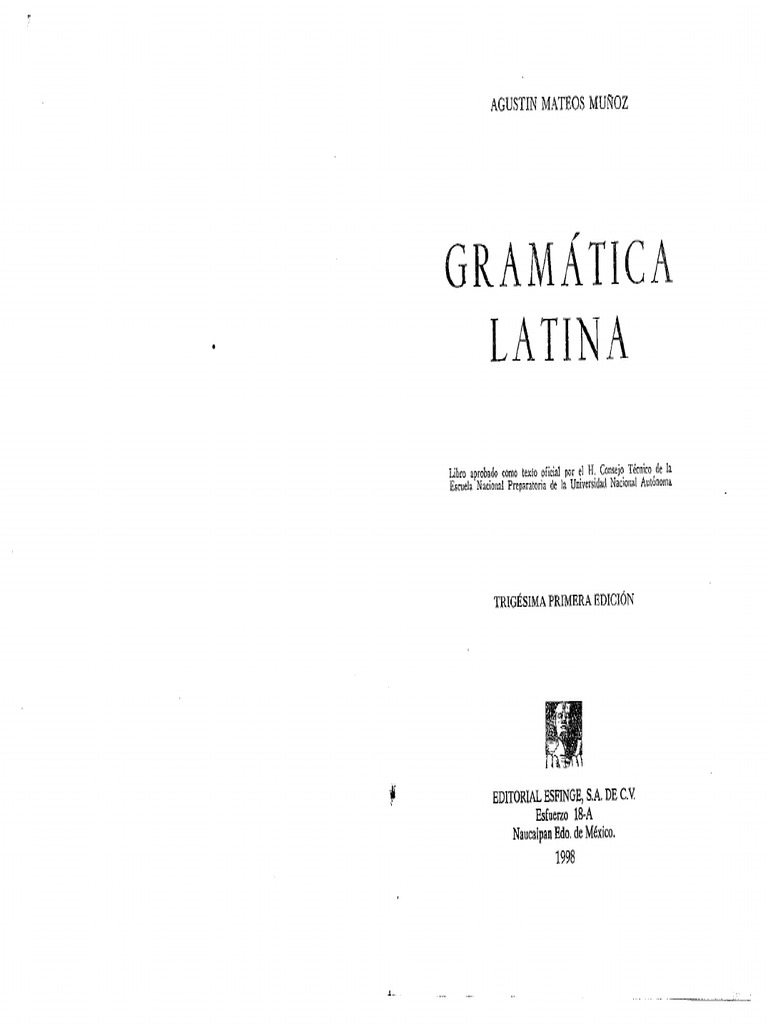 Gramatica Latina - Agustin Mateos Munoz | PDF