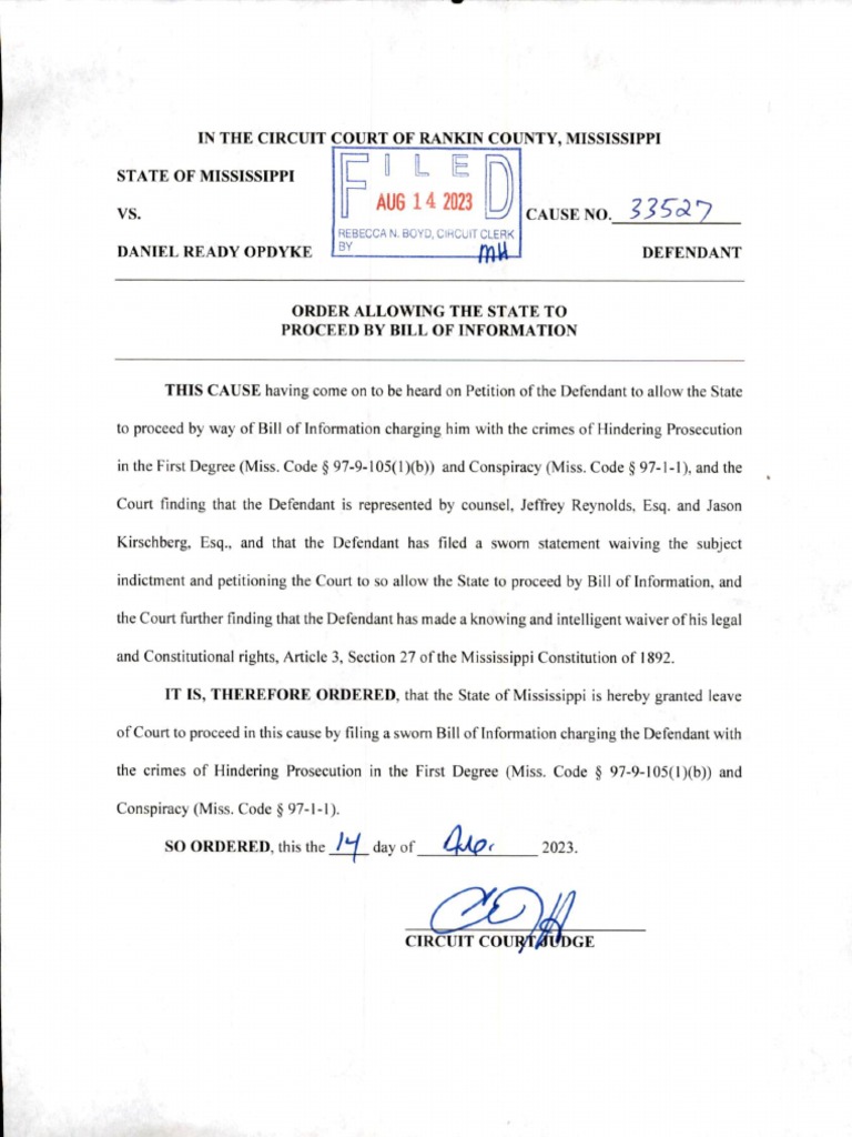 State Proceedings in Guilty Plea of Daniel Opdyke | PDF