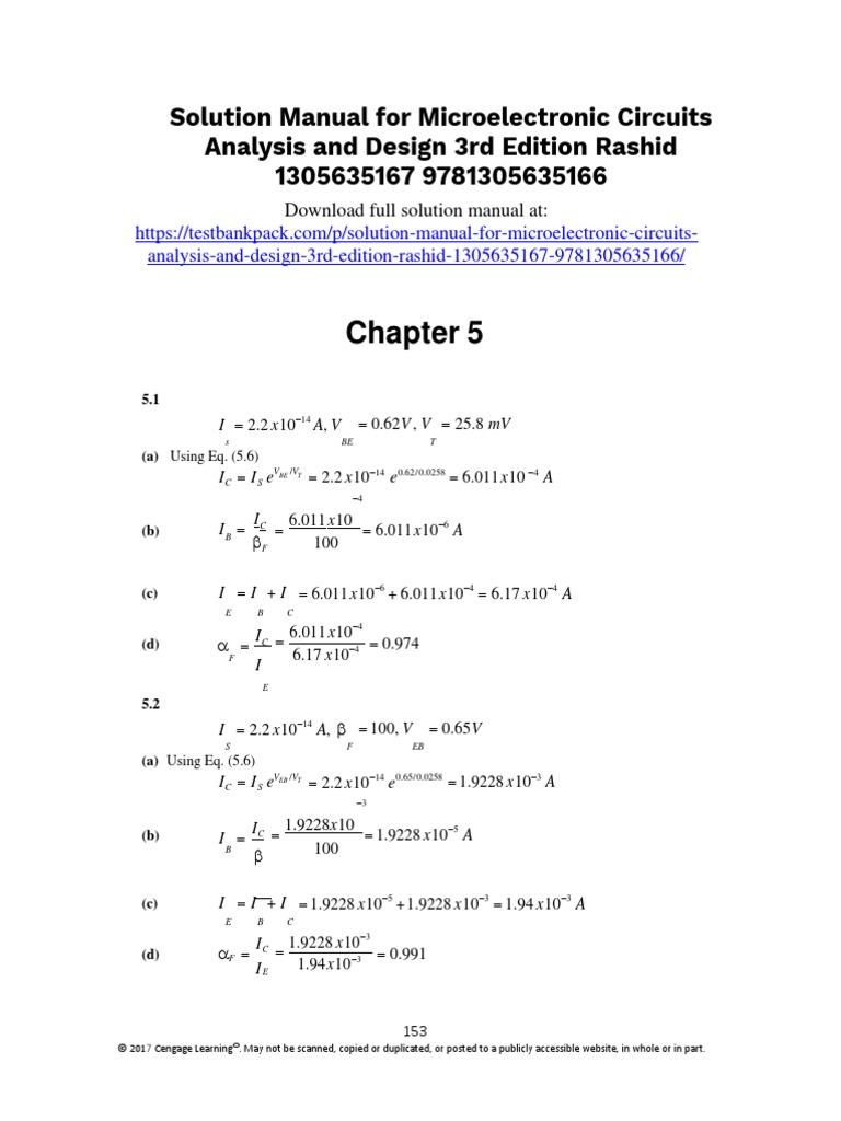 Microelectronic Circuits Analysis and Design 3rd Edition Rashid ...