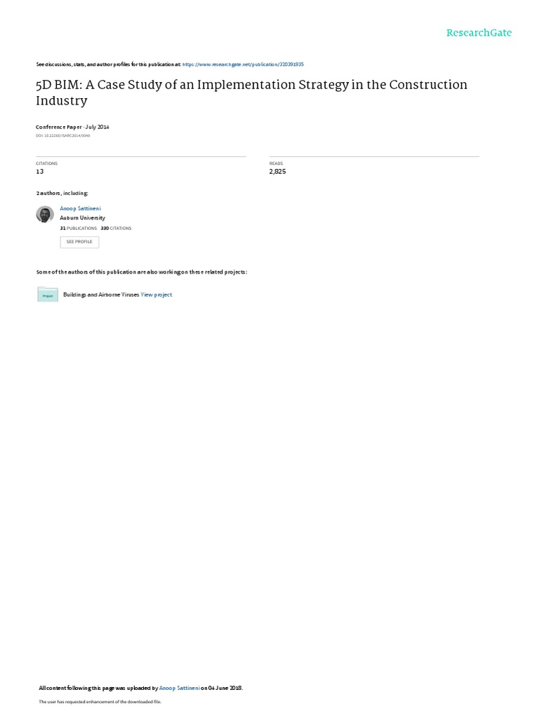 5D BIM A Case Study of An Implementation Strategy | PDF | Building ...