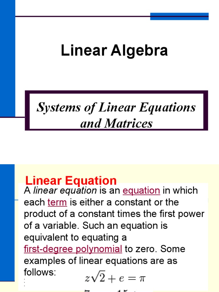 Systems of Linear Equations and Matrices - Afzaal - 2 | PDF