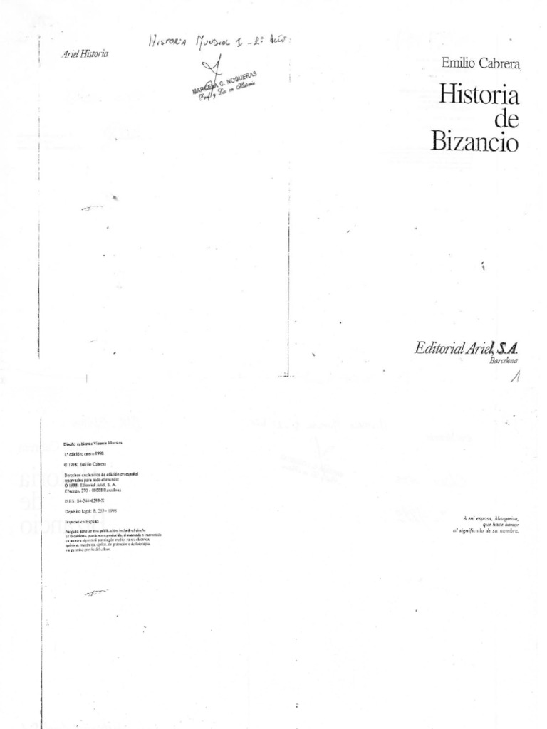 Emilio Cabrera - Historia de Bizancio | PDF