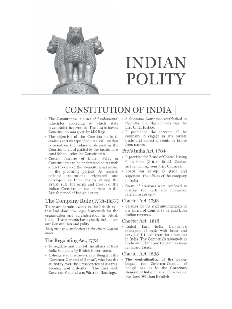 Indian Polity - Crisp | PDF