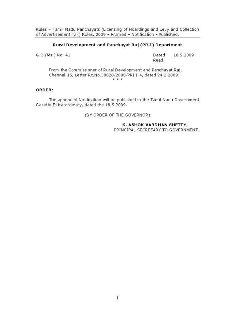 Panchayat Advertisement Tax | PDF