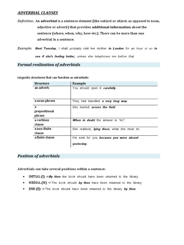 Adverbial Clauses | PDF