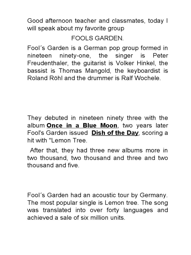 Foul Garden | PDF