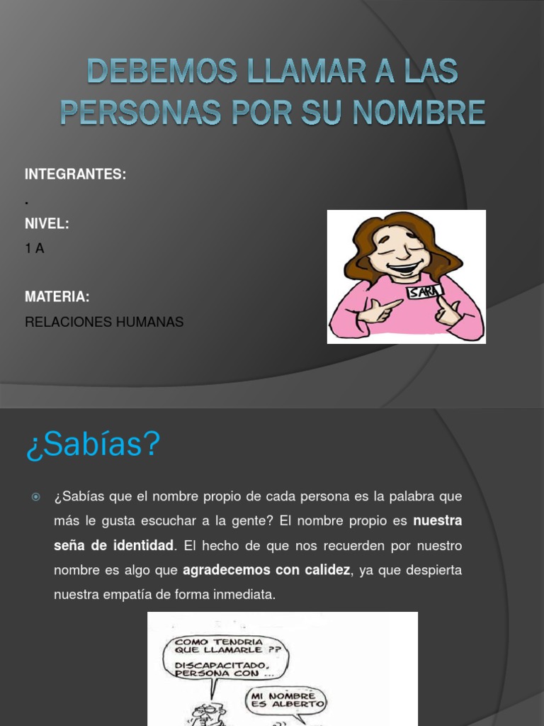 El poder de llamar a las personas por su nombre | PDF