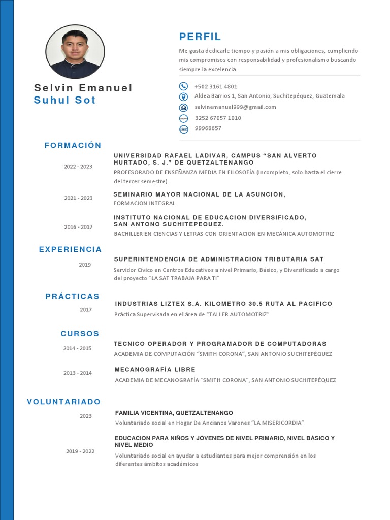 Curriculum Vitae - Selvin Emanuel Suhul Sot | PDF