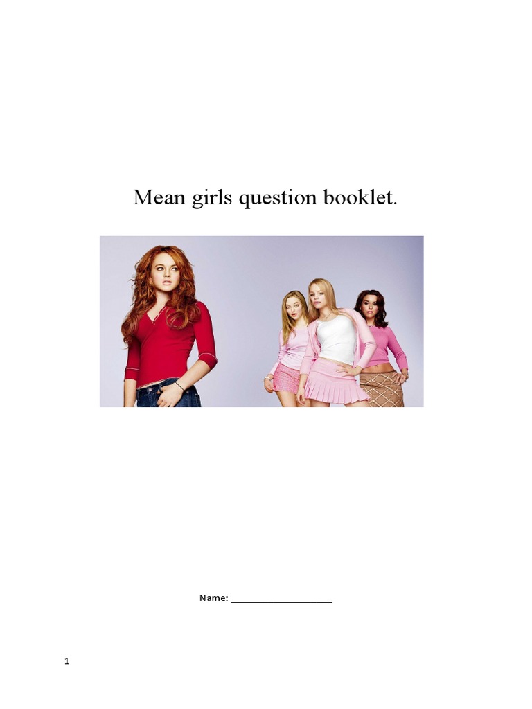 Mean Girls Question Booklet | PDF | Conformity | Communication