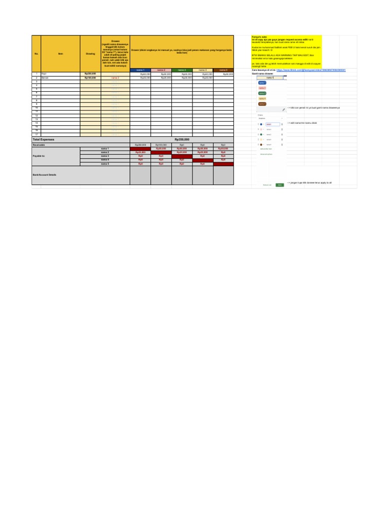Template Patungan Fadil | PDF