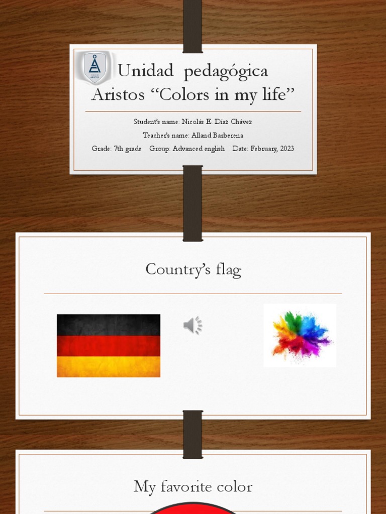 Colors in My Life - 7th Grade Project | PDF | Social Science