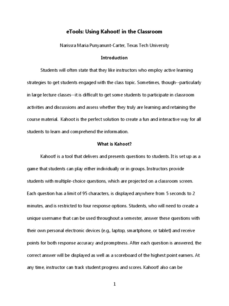 Etools Kahoot August 2017 | PDF