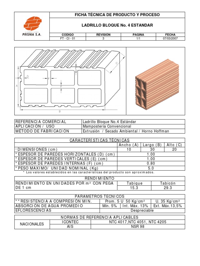 FT-CI-01 Bloque No.4 Estandar Rev. 3 | PDF