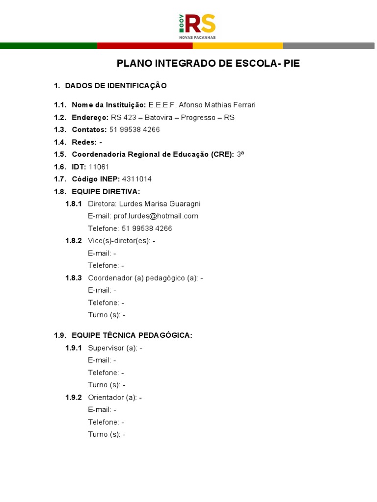 PIE Pronto - EEEF AFONSO MATHIAS FERRARI 2022 | PDF
