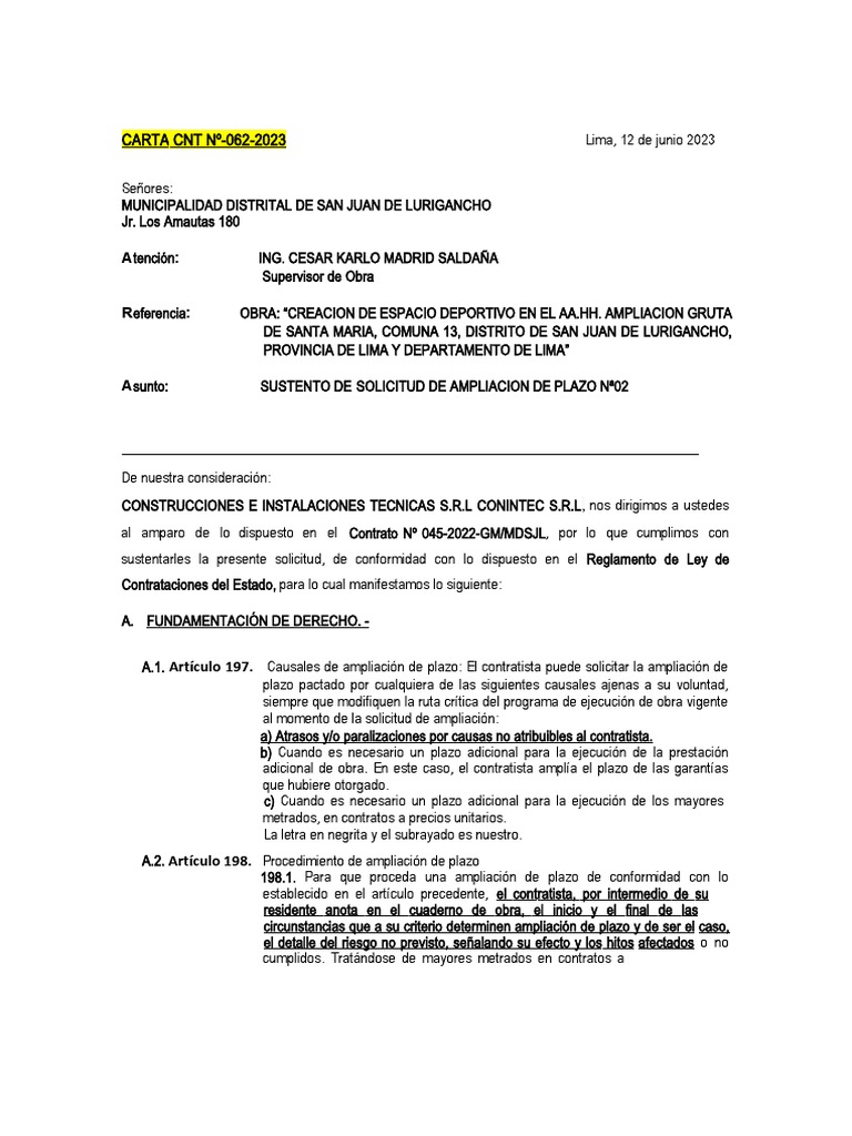 Ampliacion de Plazo #02 - GRUTA | PDF | Presupuesto | Justicia