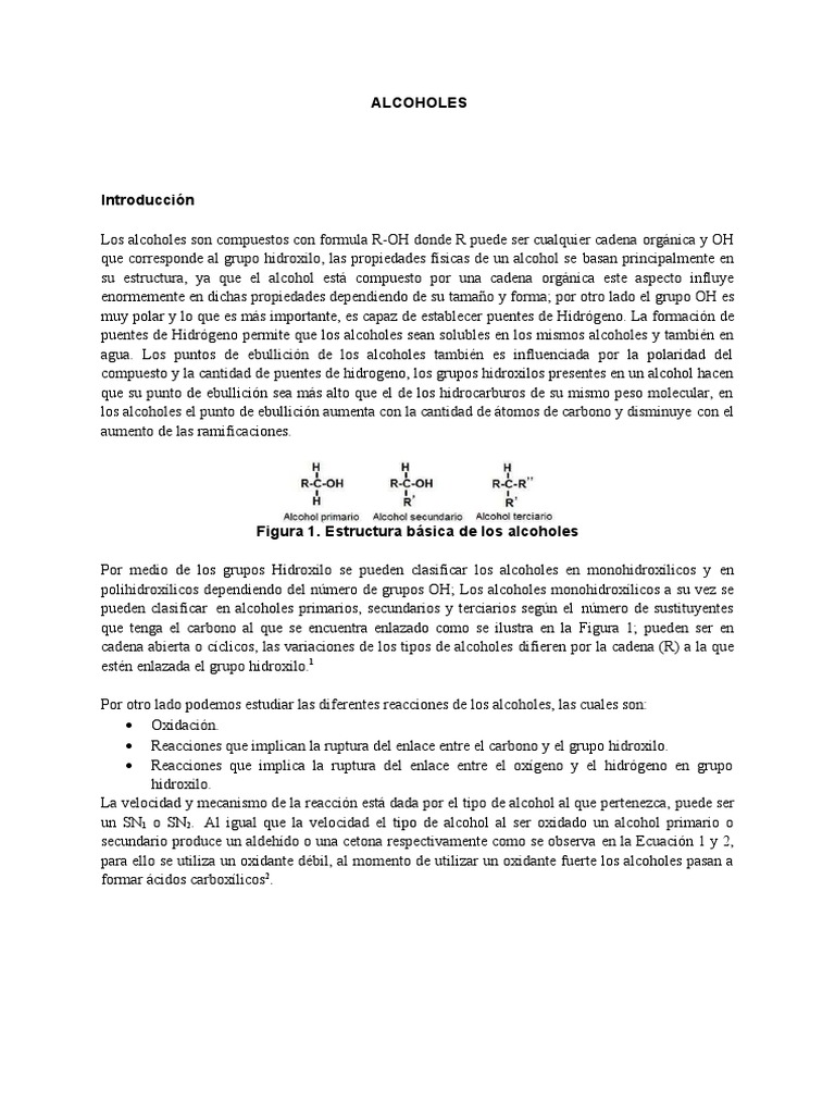 Propiedades Quimicas de Los Alcoholes | PDF | Etanol | Ácido