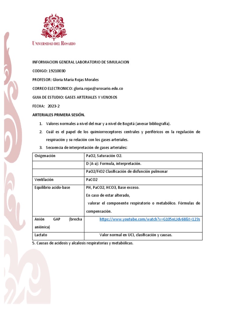 Guia Gases Arterio Venosos | PDF