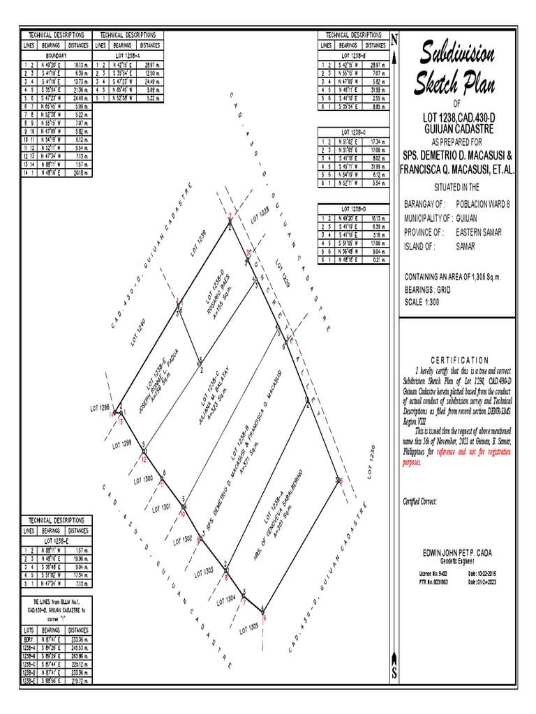 Subdivision Sketch Plan for Lot 1238 | PDF | Science & Mathematics