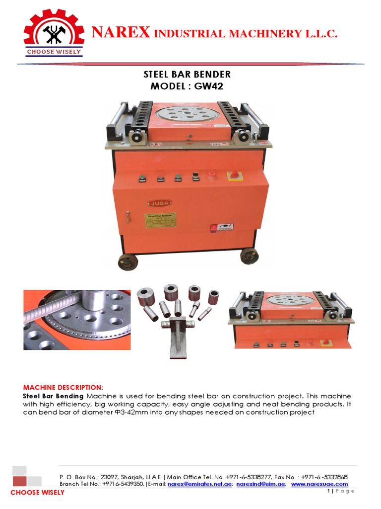 Bar Bender Gw42 | PDF