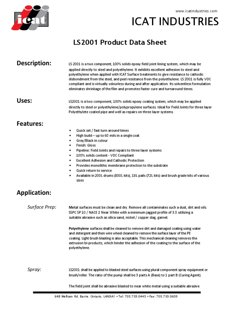 Technical Data Sheet Ls 2001 1257115 | PDF | Abrasive | Polyethylene