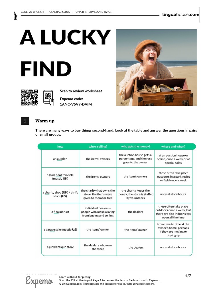 A Lucky Find American English Teacher | PDF | Adjective | Linguistics