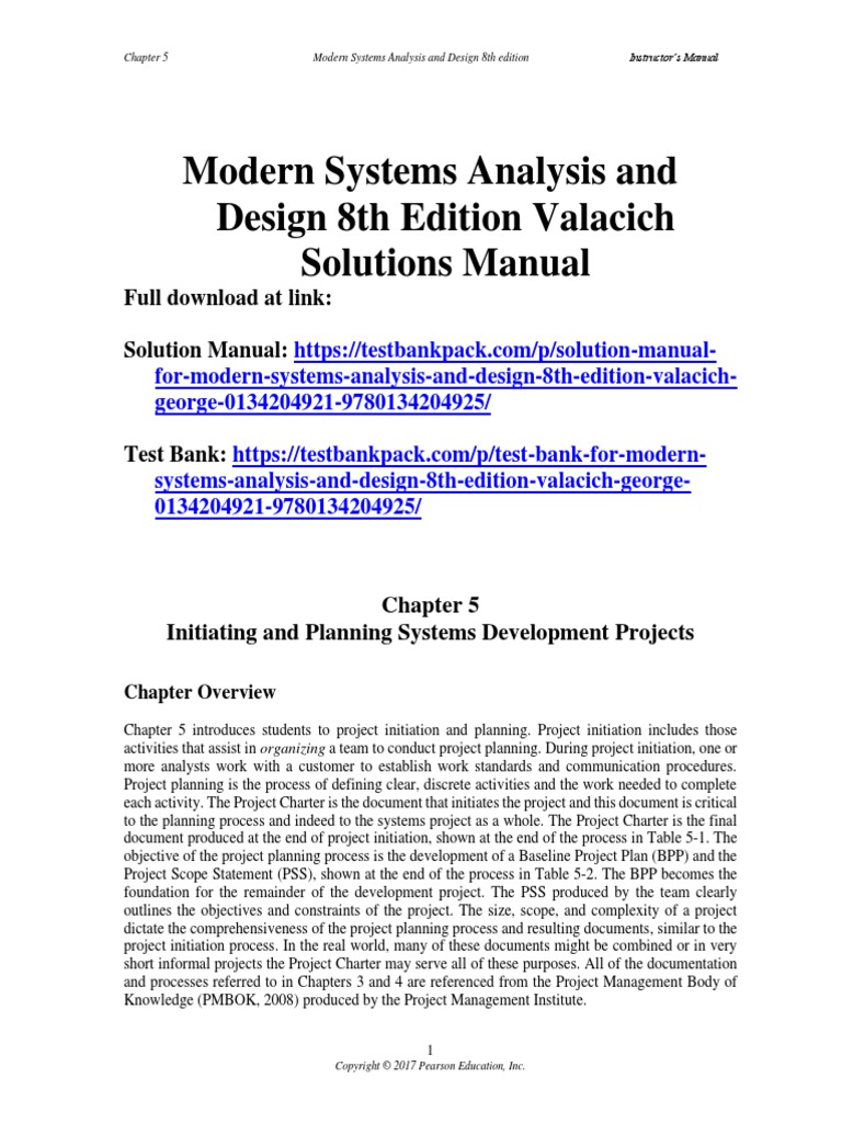 Modern Systems Analysis and Design 8th Edition Valacich Solutions Manual 1 | PDF | Net Present ...