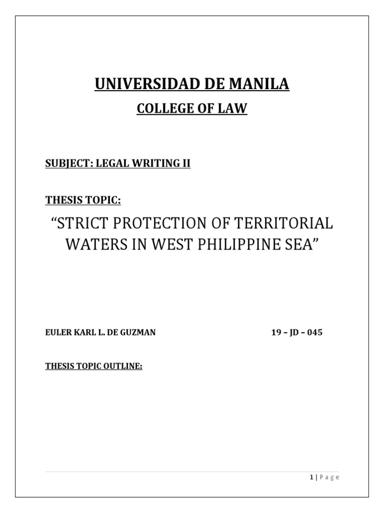 Thesis Draft - de Guzman Euler Karl L. | PDF | South China Sea | International Relations