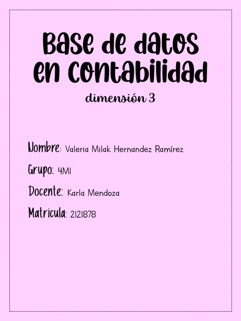 Base de Datos en Contabilidad Dim 3 | PDF
