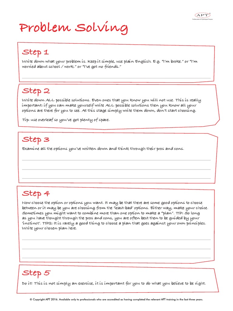 Problem Solving Form | PDF