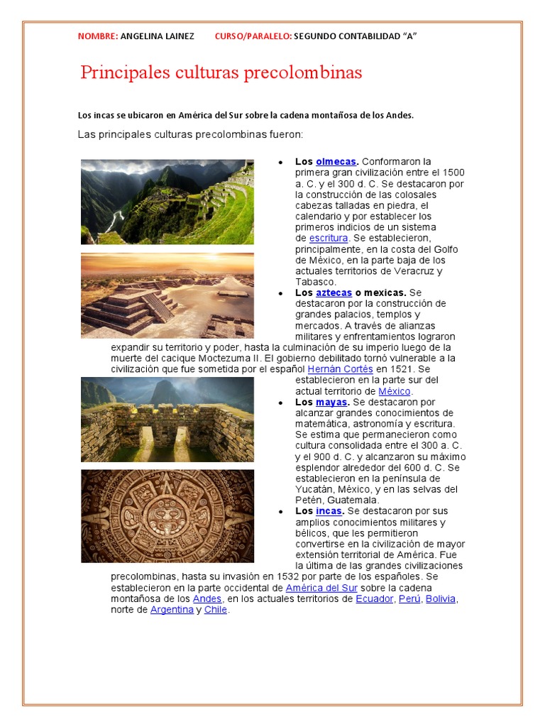 Cultura Precolombinas | PDF | México | Era precolombina