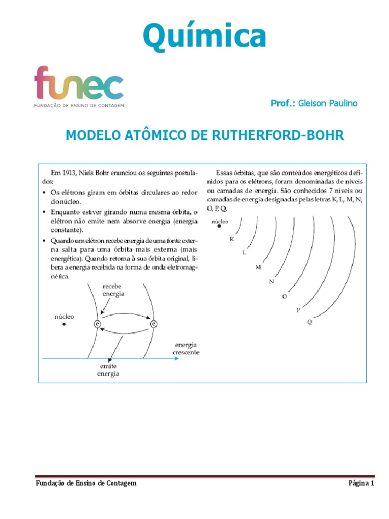 Modelo Atômico de Rutherford Bohr | PDF