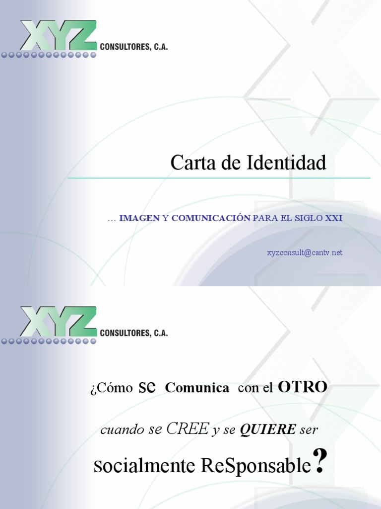 Xyz Consultores Nuestra Carta de Identidad - Pps | PDF