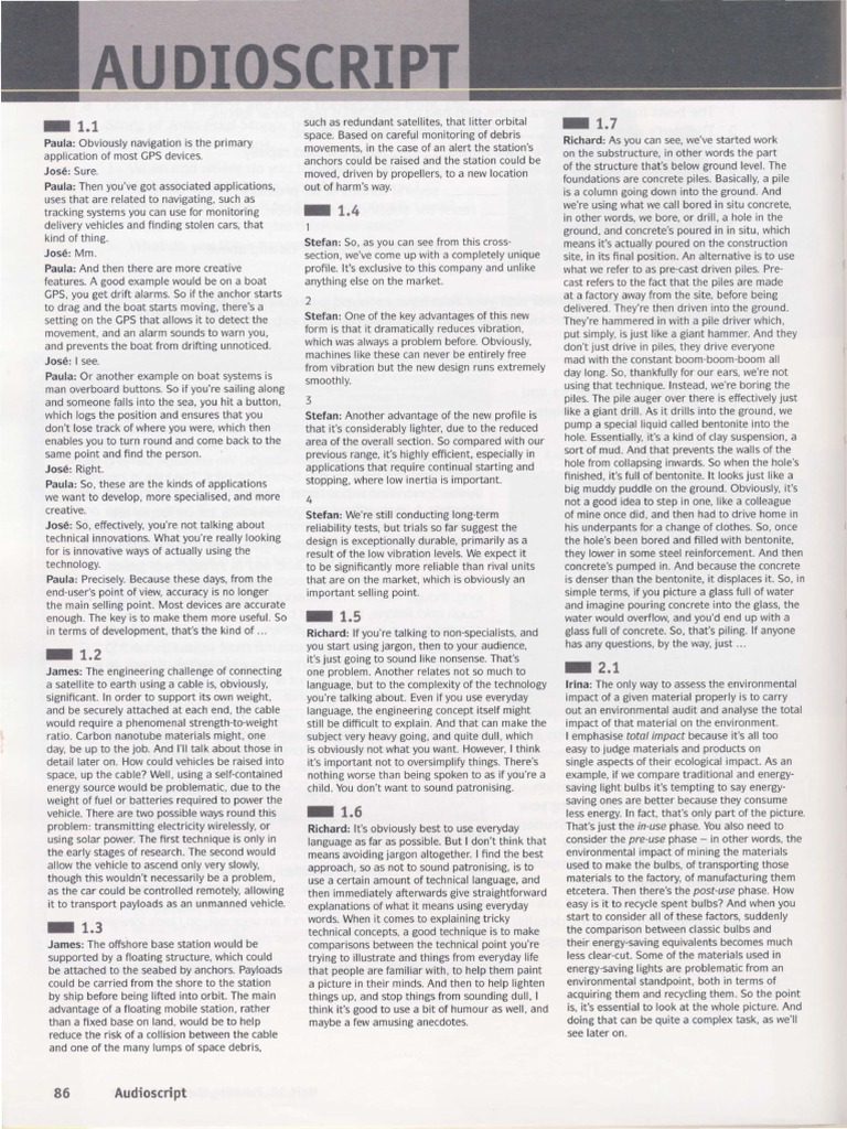 Cambridge English For Engineering - Audioscript | PDF