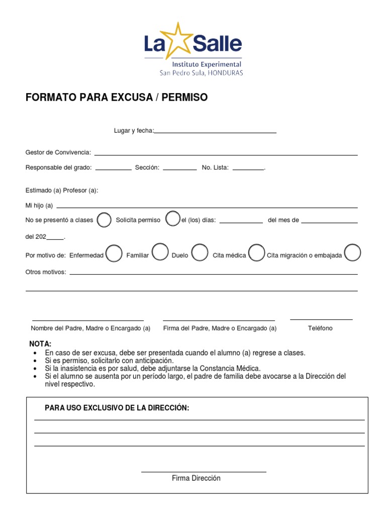 FORMATO-EXCUSA | PDF