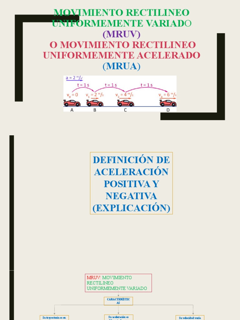 Movimiento Rectilineo Uniformemente Variado (Mruv) | PDF