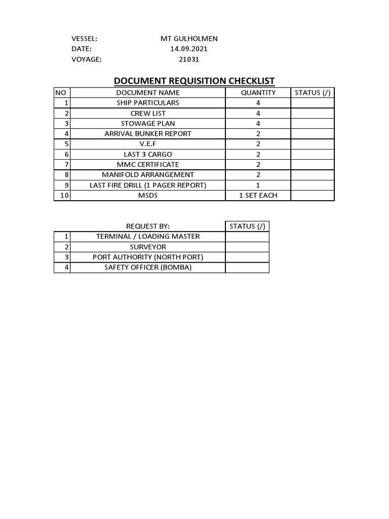 Doc List Kapal | PDF
