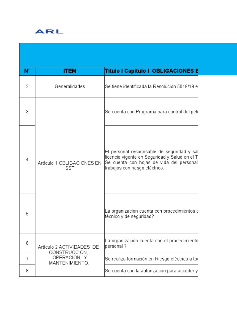 Linea Basal Resolución 5018 | PDF