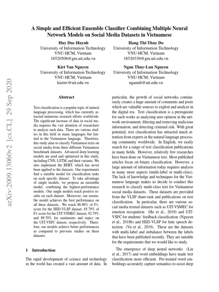 A Simple And Efficient Ensemble Classifier Combining Multiple Neural Pdf