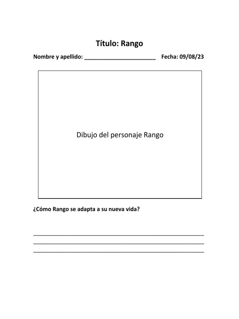 Ficha de La Película Rango | PDF