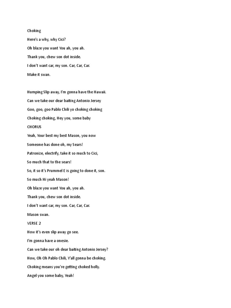 Choking: A Creative Lyric Exploration | PDF