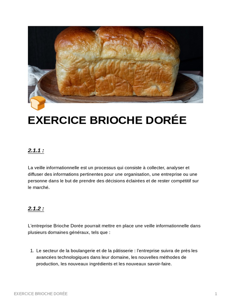Exercice Brioche Dore | PDF