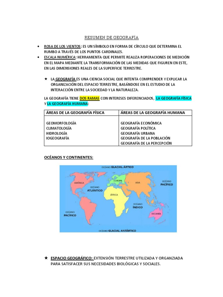 RESUMEN DE GEOGRAFÍA ABRIL | PDF