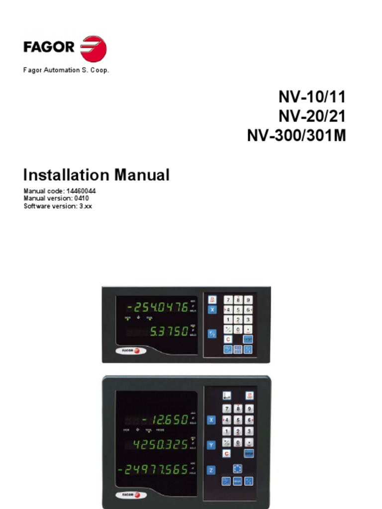 Fagor Dro NV10-20-300M Installation Manual | PDF