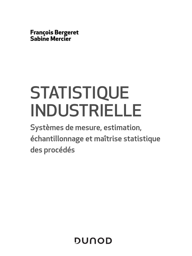 Statistique Industrielle - Francois Bergeret Sabine Merci | PDF
