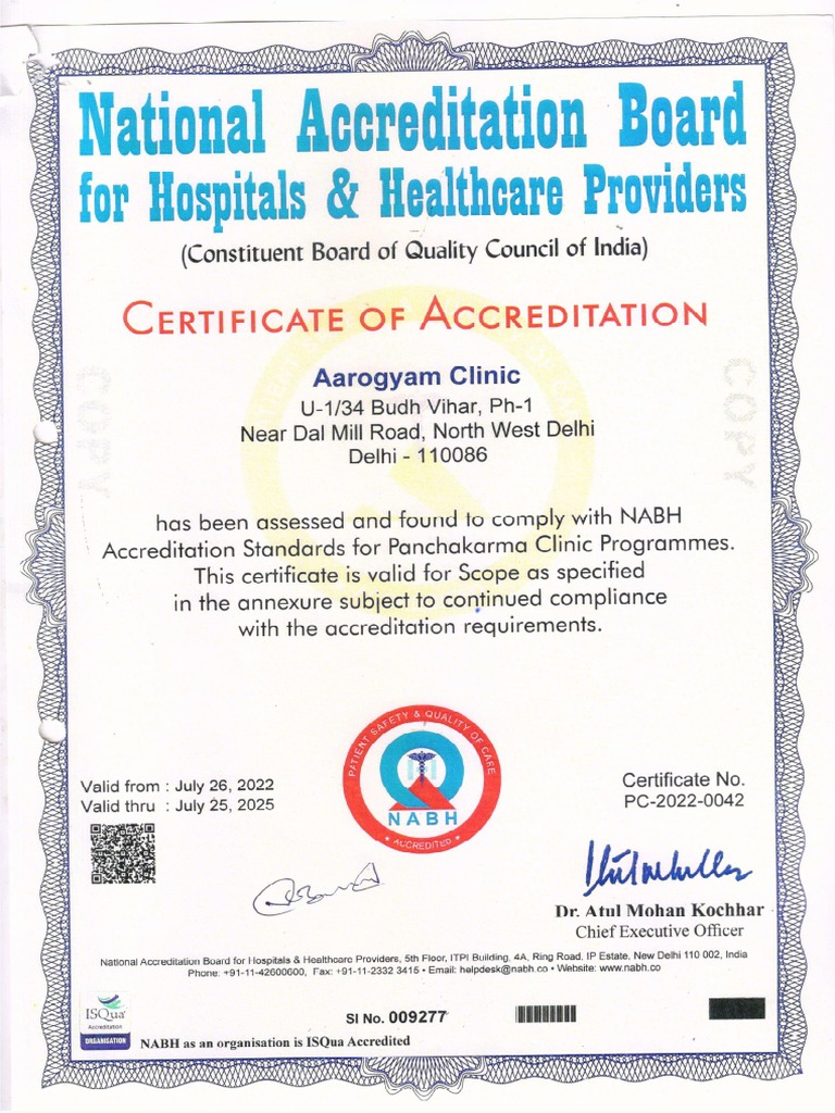 NABH Certificate | PDF